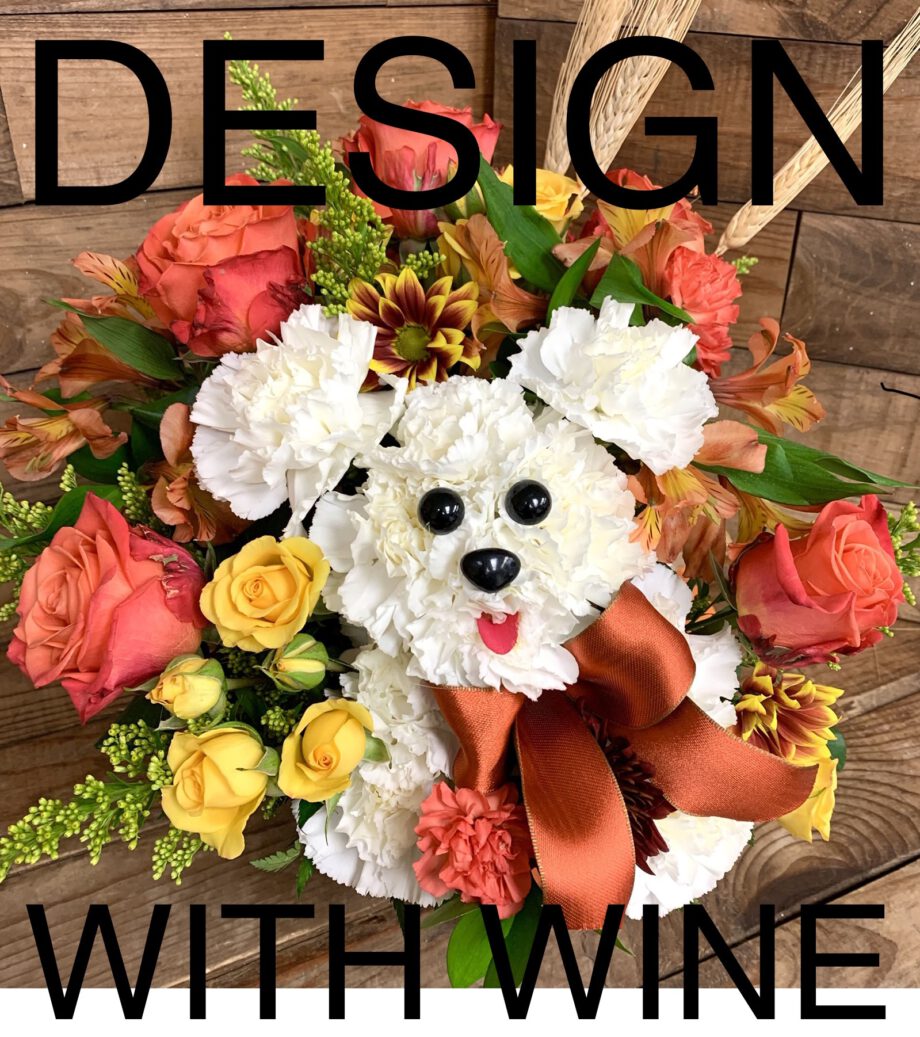 Fall Puppy Arrangement – Design With Wine Class
